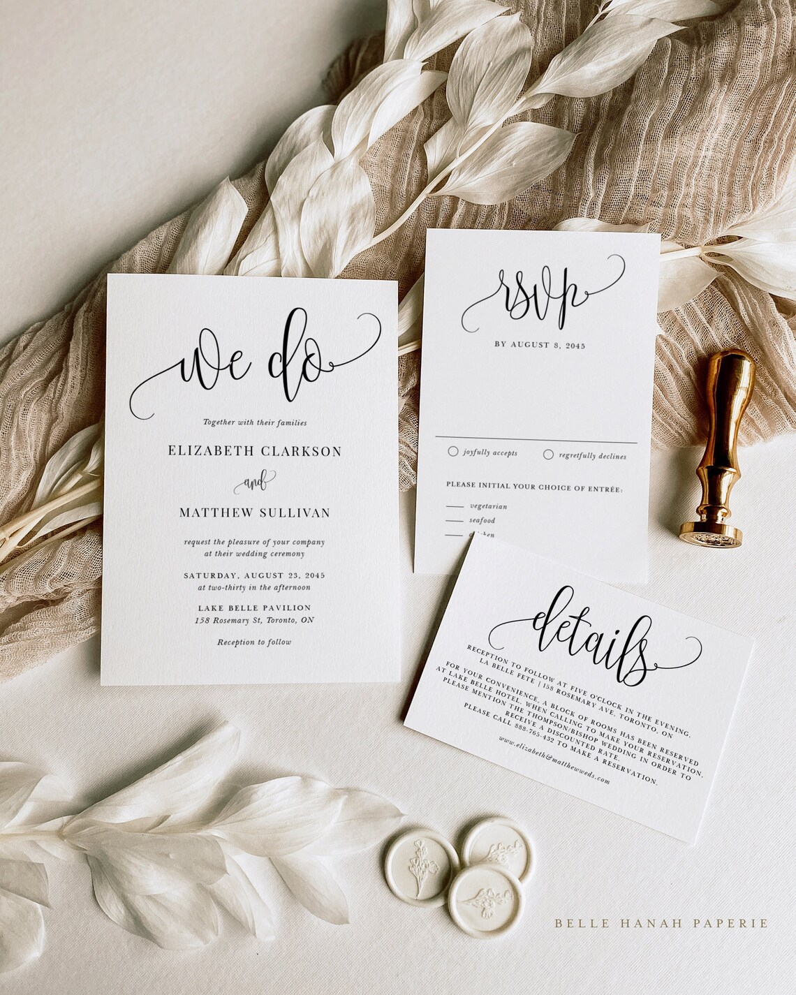 Printable We Do Wedding Invitation Set Template DIY Modern - Etsy