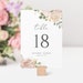Printable Boho Floral Wedding Table Numbers Template 5x7 Editable ...