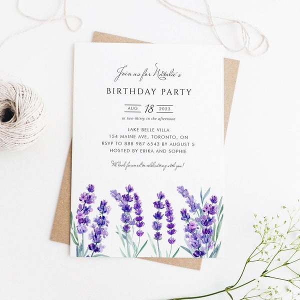 Lavender Invitations - Etsy