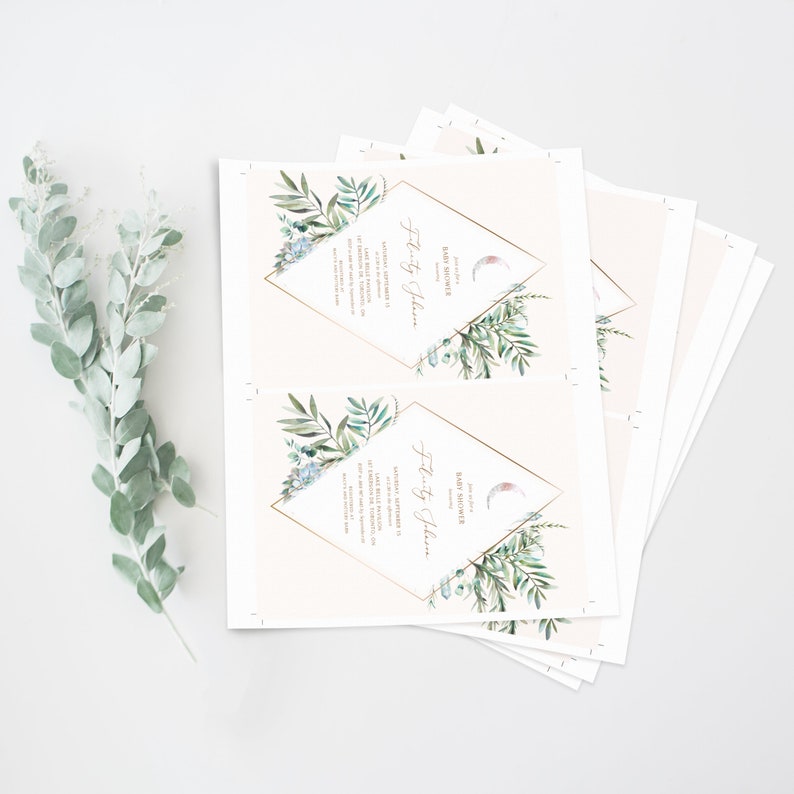 Printable Boho Birthday Party Invitation Template - Watercolor Greenery ...