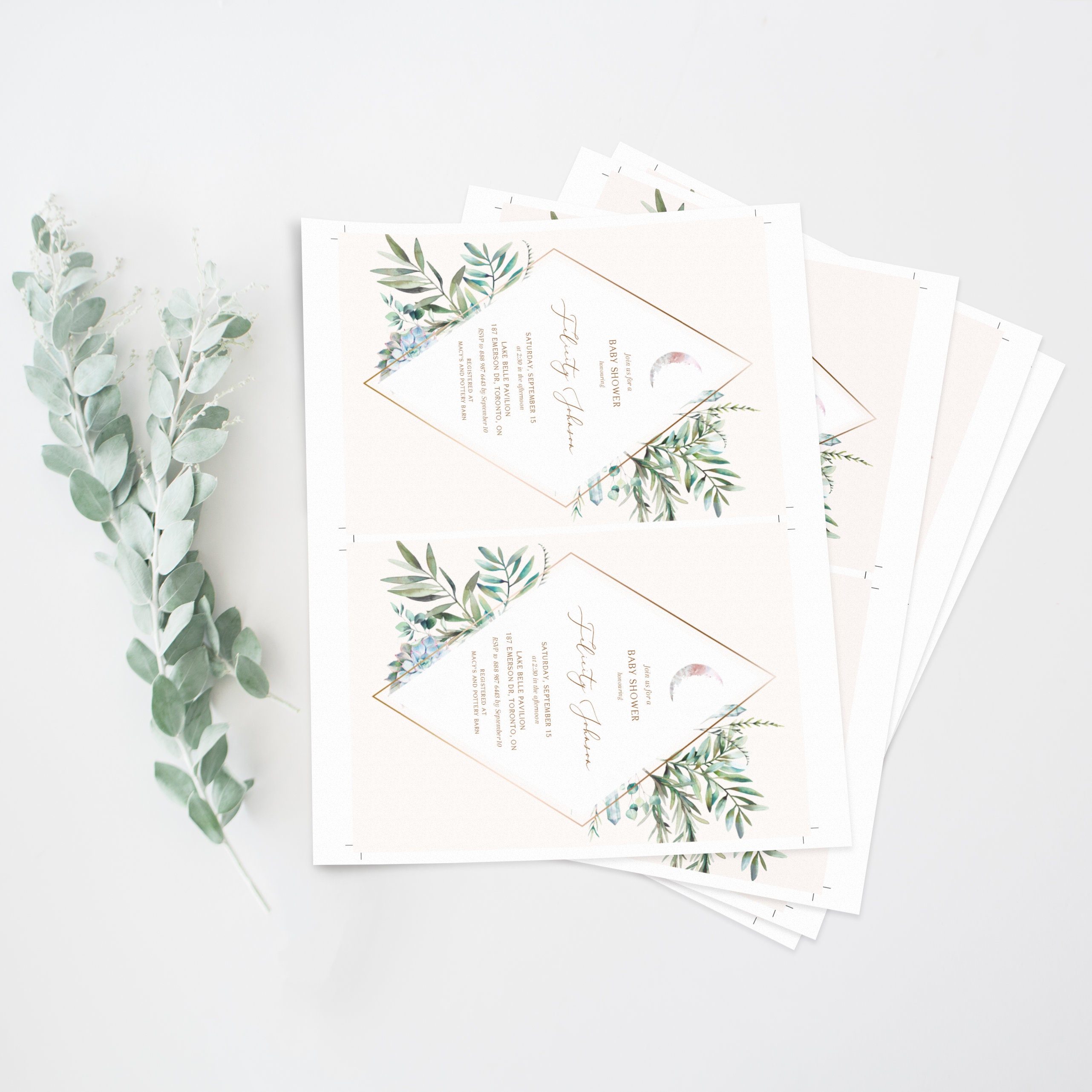 Printable Boho Birthday Party Invitation Template Watercolor - Etsy