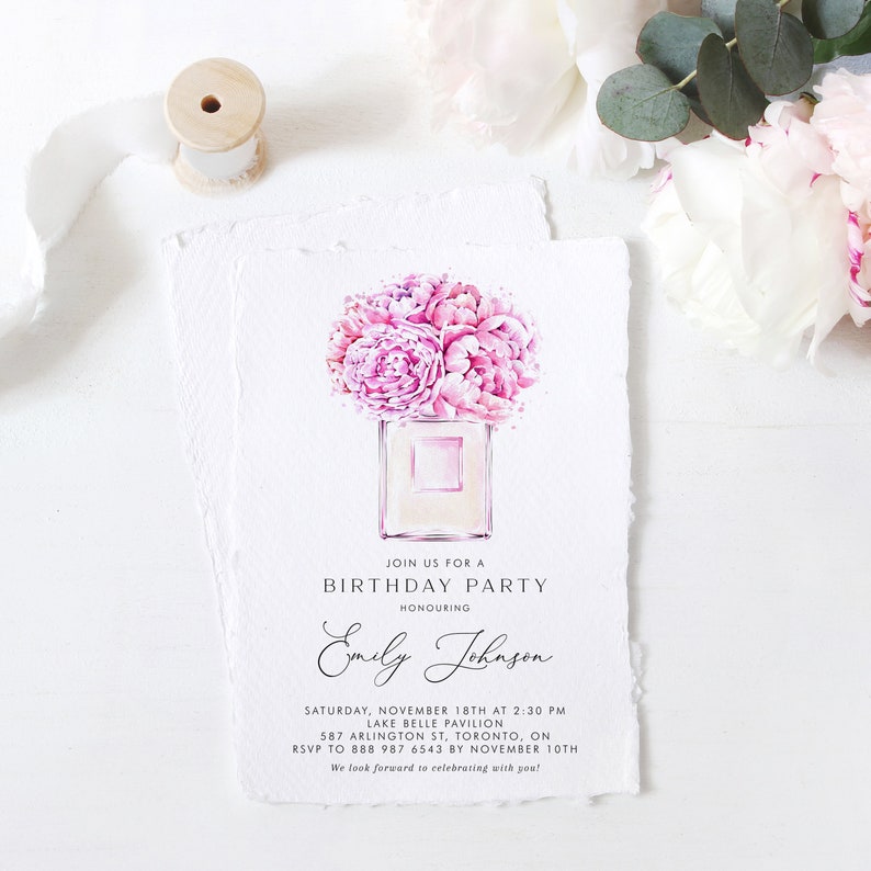 Printable Perfume Birthday Invitation Template DIY - Etsy