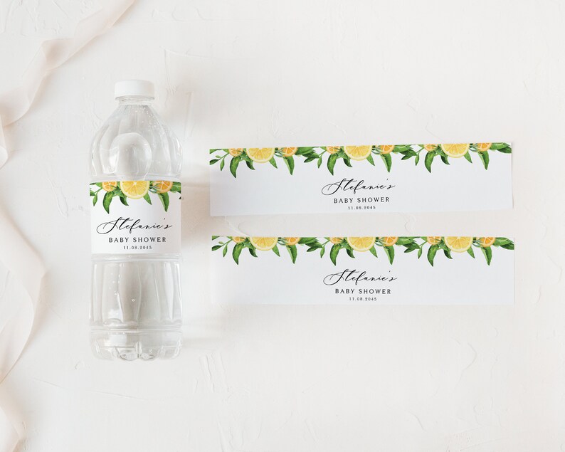Printable Lemon Water Bottle Label Template DIY Lemons & - Etsy