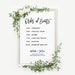 Printable Hand Lettered Order of Events Wedding Sign Template - Etsy