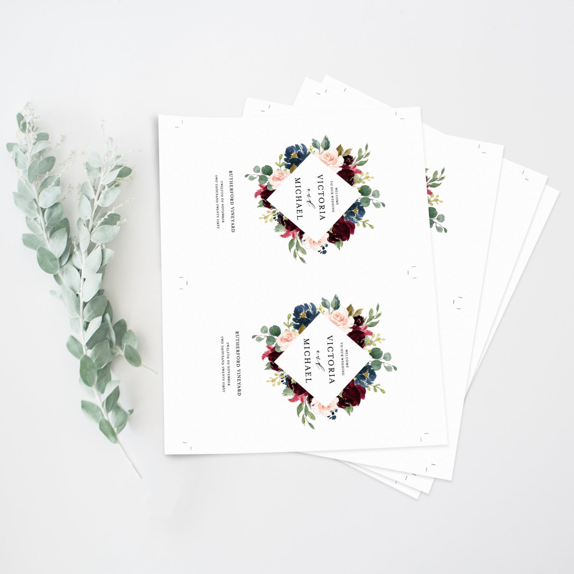 Printable Fall Wedding Program Fans Template Editable | Etsy