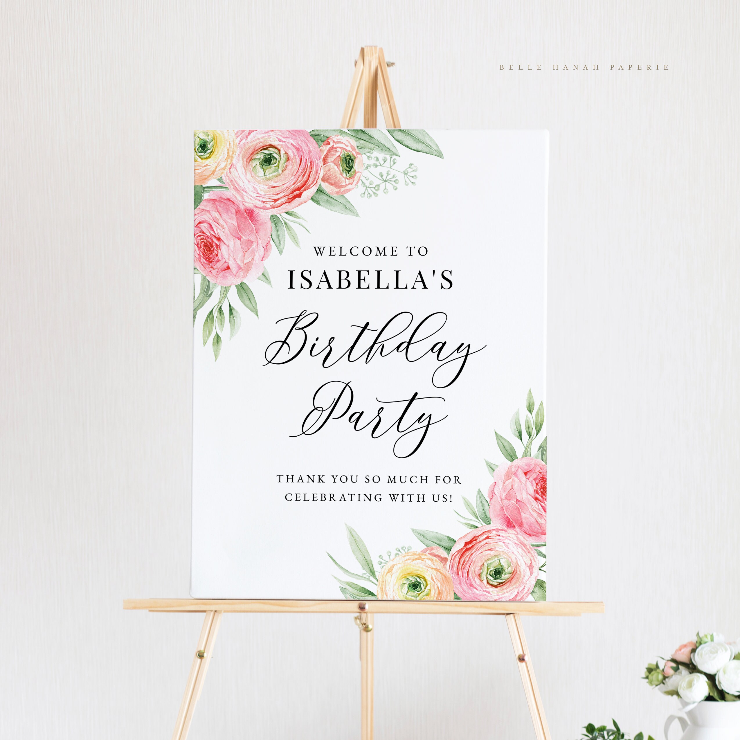 Printable Spring Birthday Party Welcome Sign Template - 18x24 ...