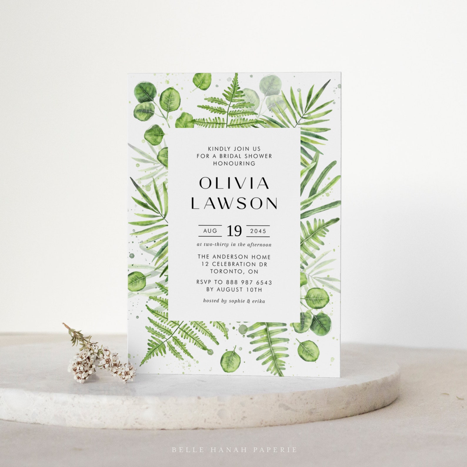 Printable Greenery Birthday Party Invitation Template DIY - Etsy