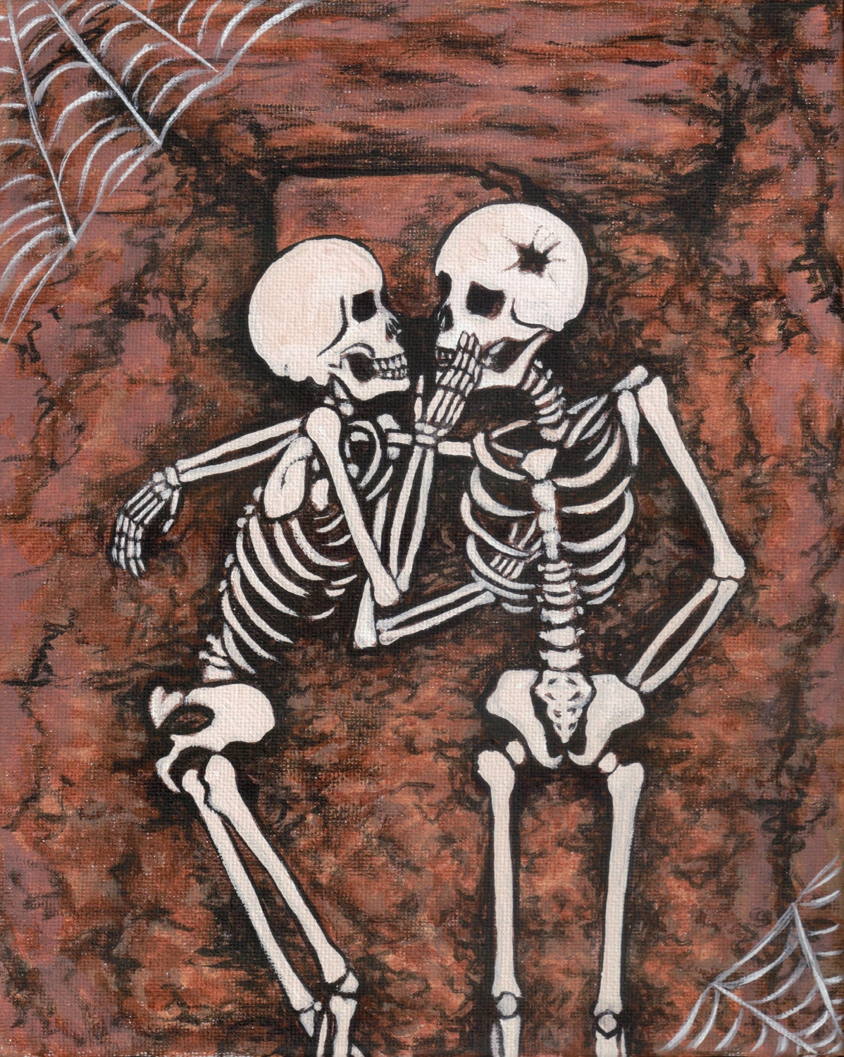 Kissing Skeletons - Etsy