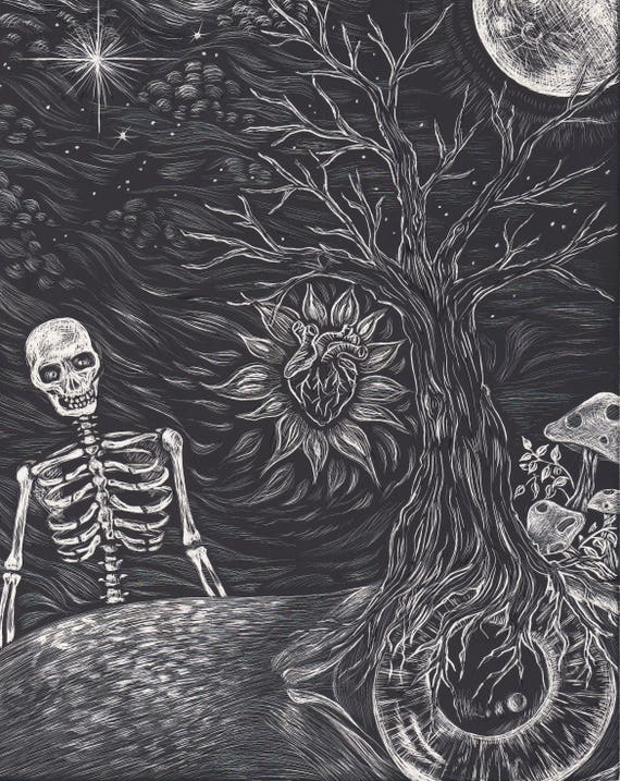 Scratch Board Art Tree