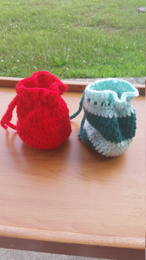 Crochet Mini Drawstring Bag - Etsy