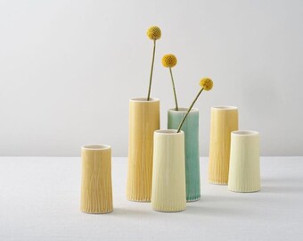 Yellow ceramic vase | Etsy