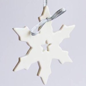 Set of 3 Snowflakes Choose Options Porcelain Christmas Decorations ...