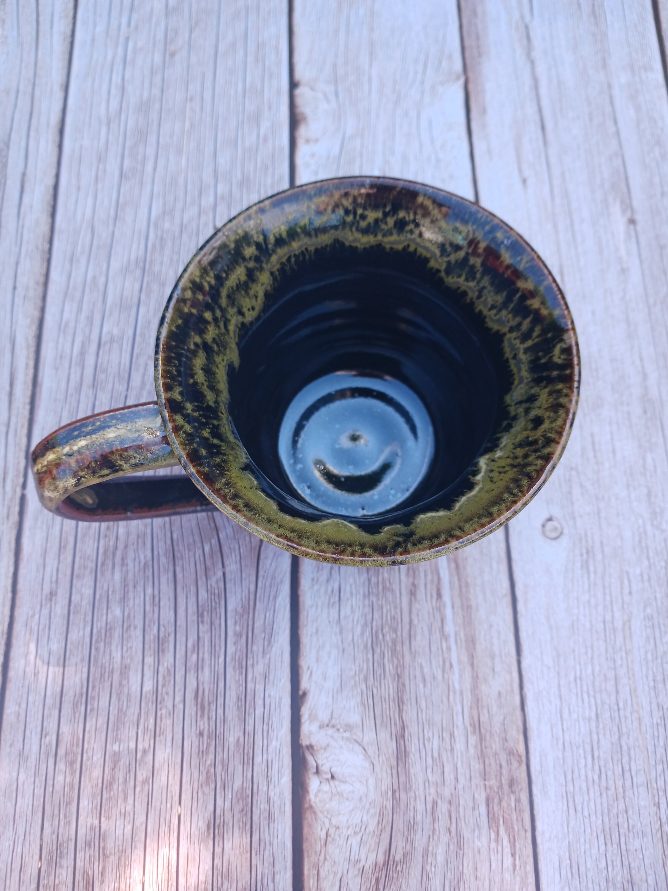 Black and Yellow - "cheetah" Glazed Mug, Hand Thrown Stoneware Mug - Etsy