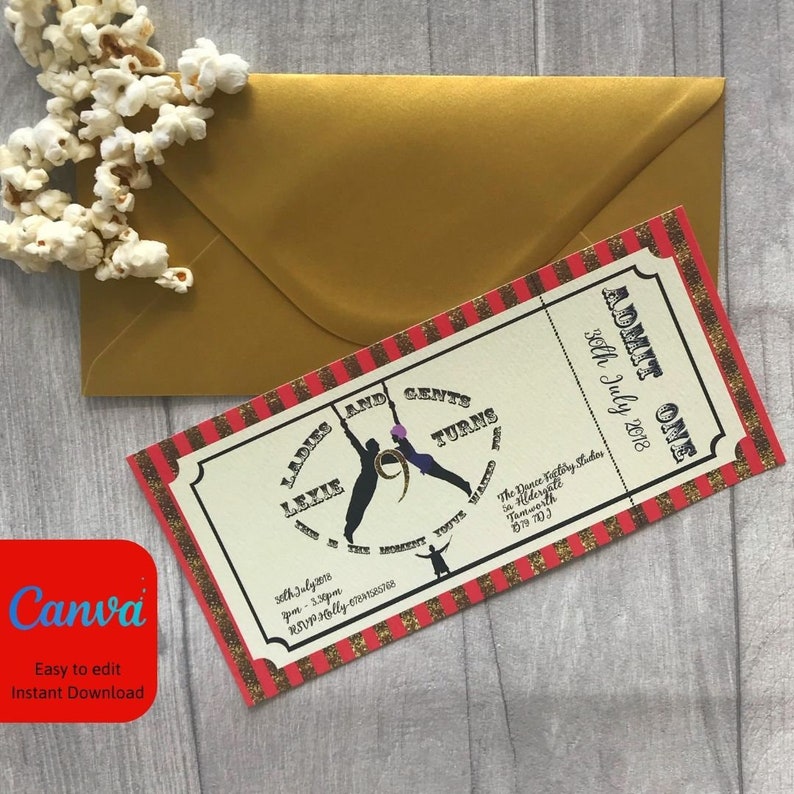 Greatest Showman Invitations, Circus Invitation, Party Invite, Greatest ...