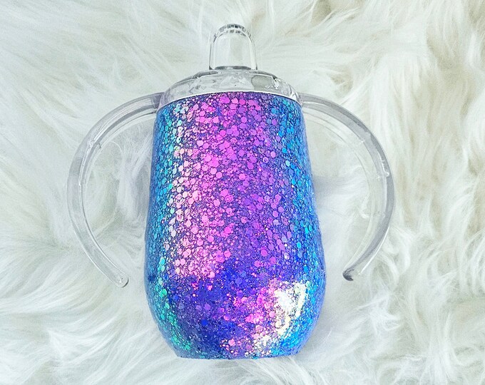 8 Oz Purple, Pink, Blue, and Green Color Shift Glitter Sippy Cup - Etsy