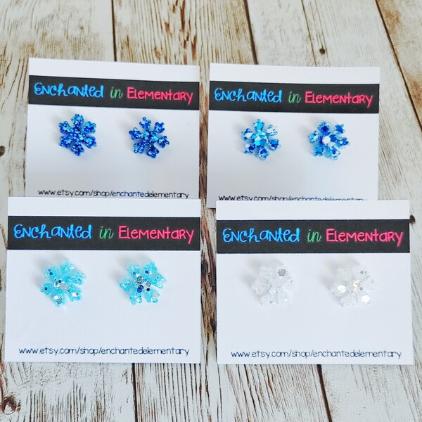 Snowflake Stud Earrings - Etsy
