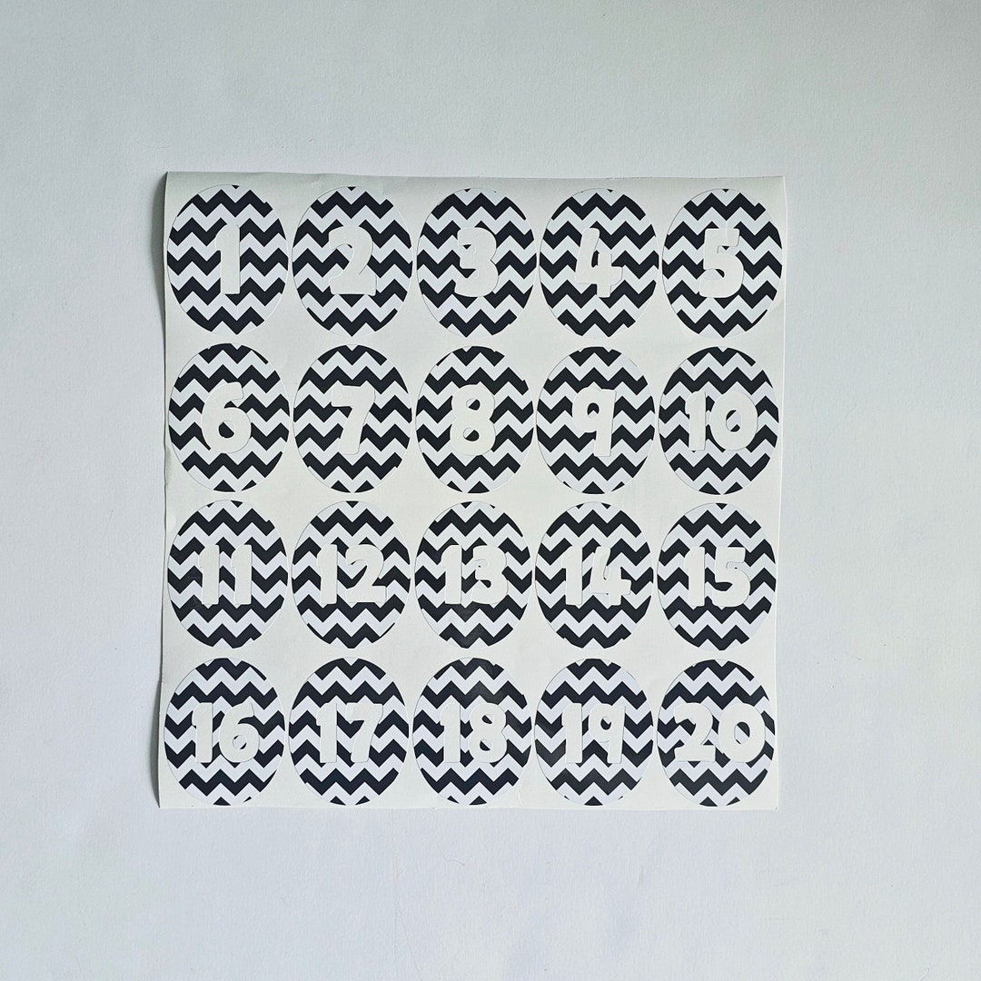 Black and White Chevron Number Vinyl Classroom Decals - Etsy