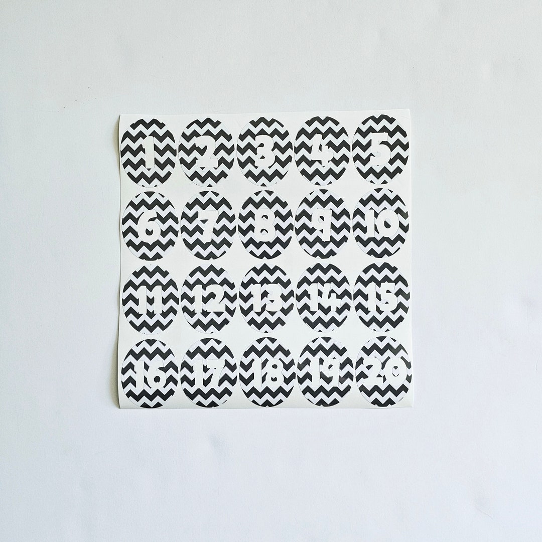 Dark Gray and White Chevron Number Vinyl Classroom Decals - Etsy