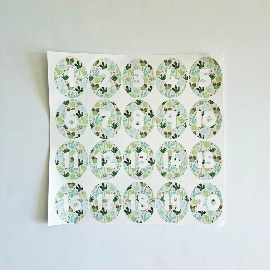 Cactus Print Number Vinyl Classroom Decals - Etsy