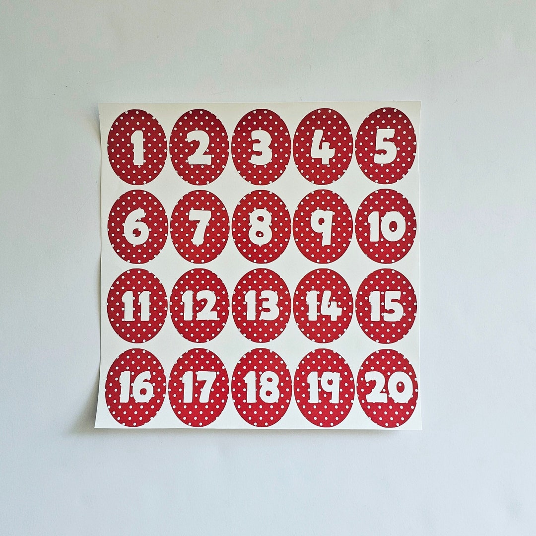 Red and White Mini Polka Dots Number Vinyl Classroom Decals - Etsy