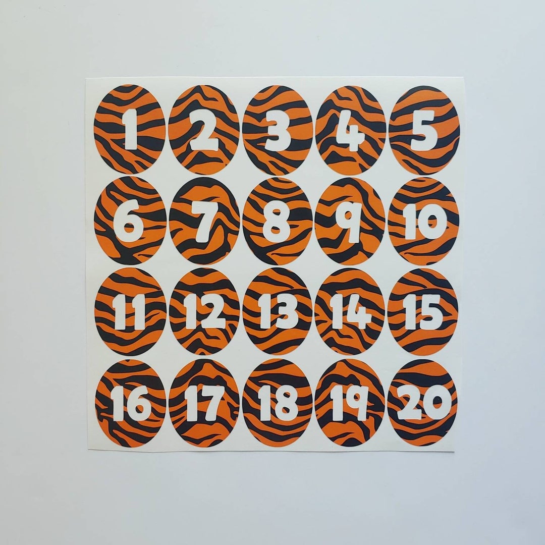 Tiger Stripes Number Vinyl Classroom Decals - Etsy