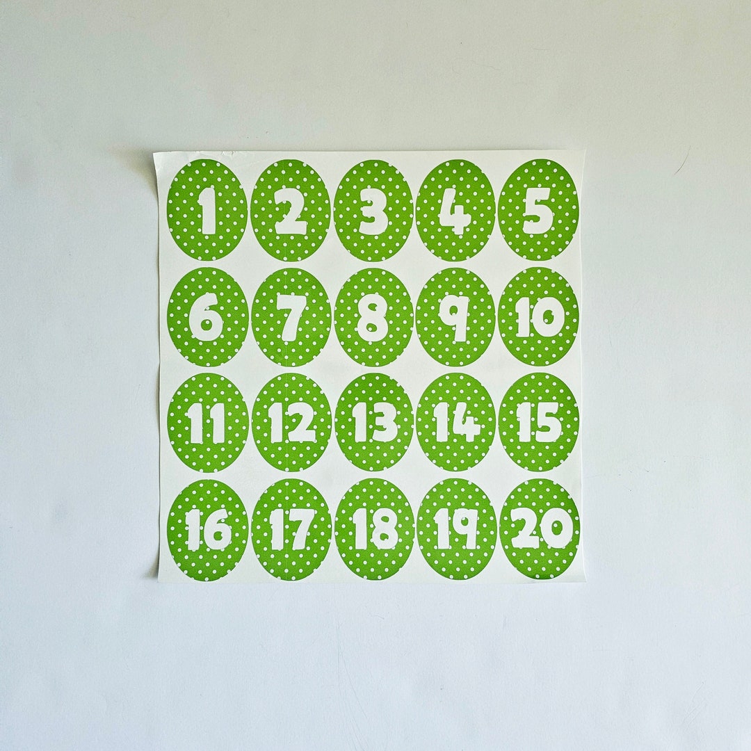 Lime Green and White Mini Polka Dots Number Vinyl Classroom Decals - Etsy