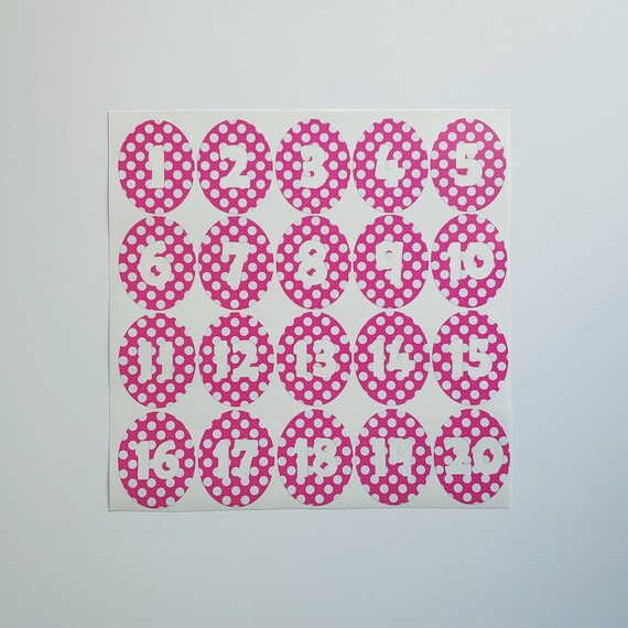 Clearance Pink and White Polka Dots Number Vinyl Classroom | Etsy
