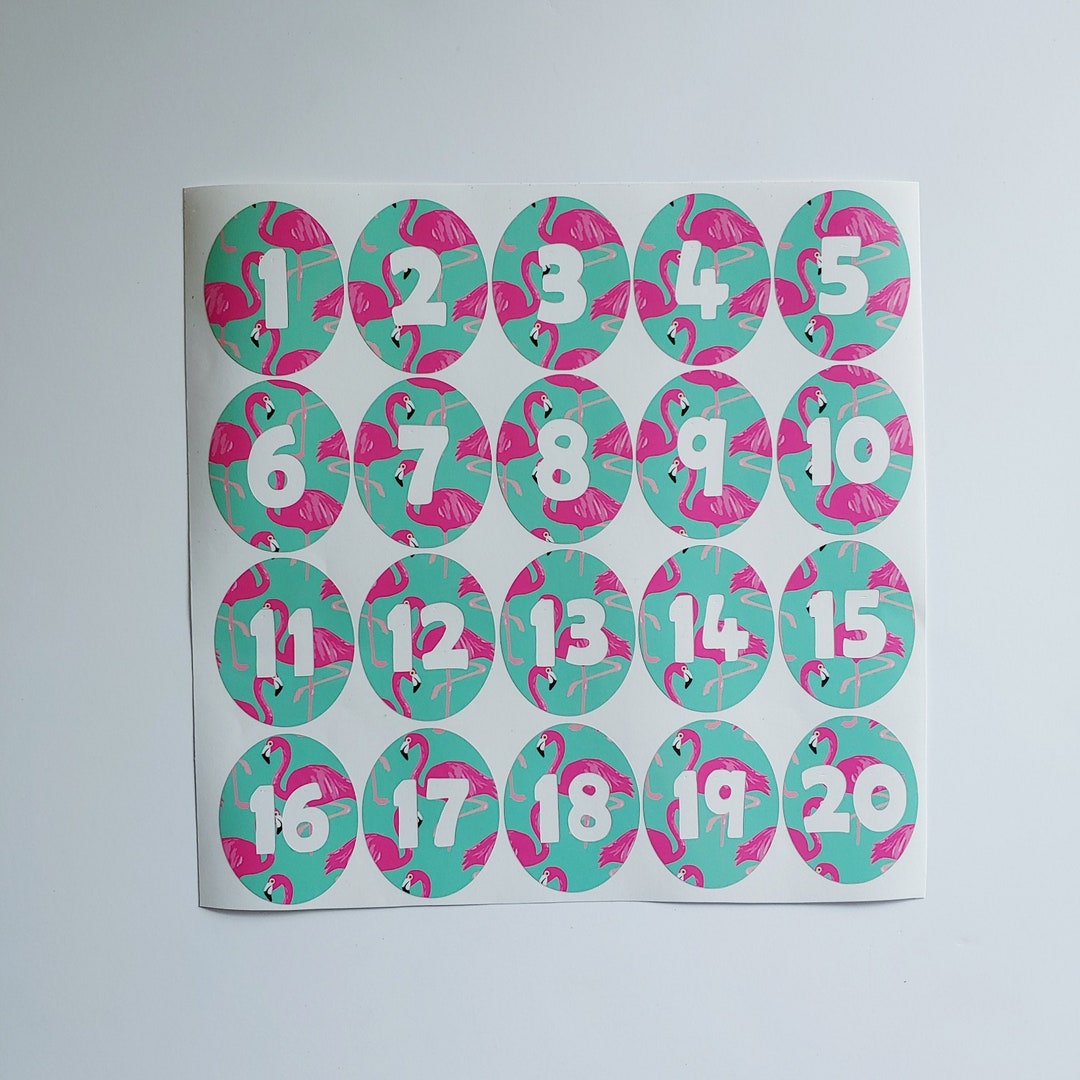 Tropical Flamingos Number Vinyl Classroom Decals - Etsy