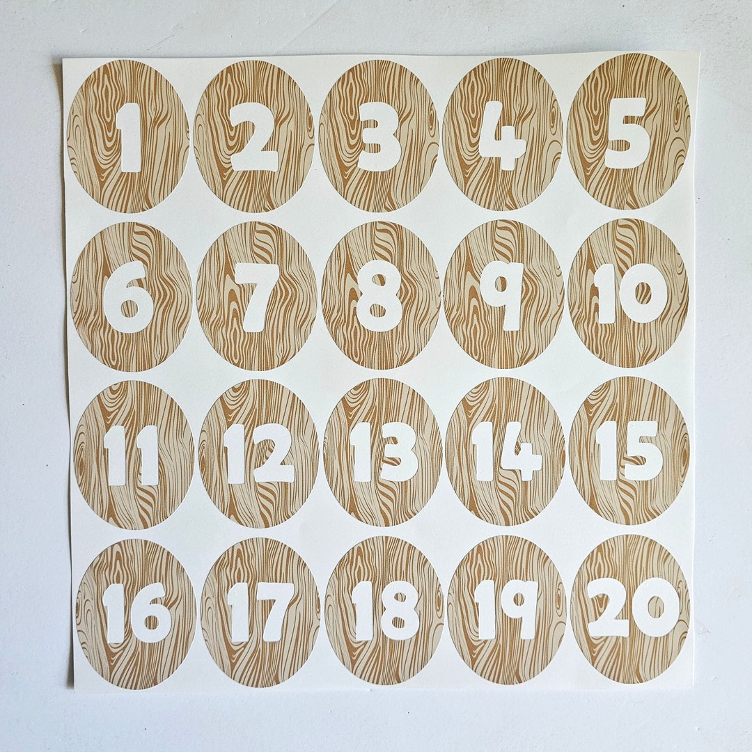 Wood Grain Number Vinyl Classroom Decals - Etsy