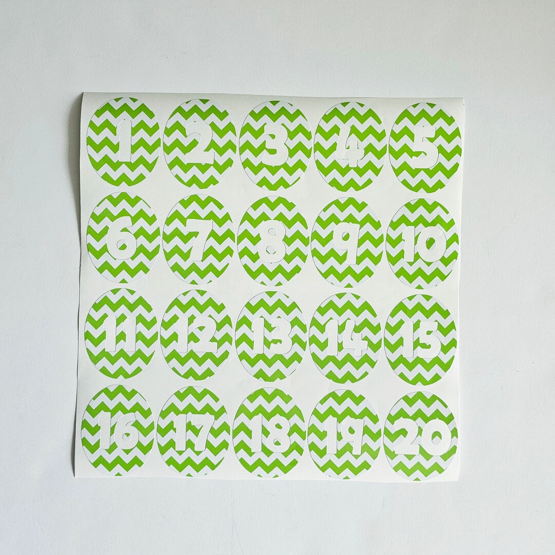 Lime Green and White Chevron Number Vinyl Classroom Decals - Etsy