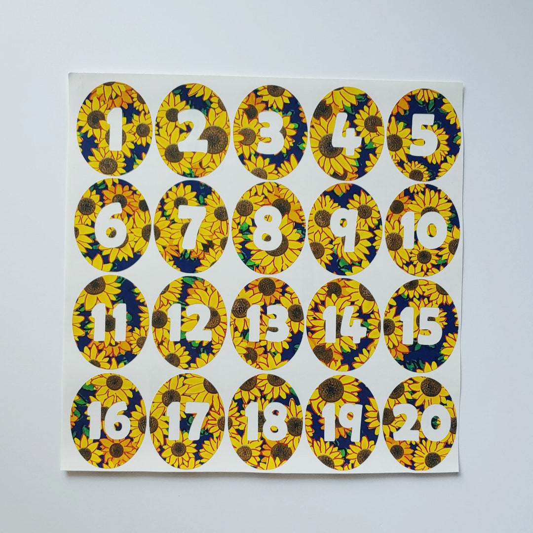 Clearance- Sunflowers Number Vinyl Classroom Decals - Etsy
