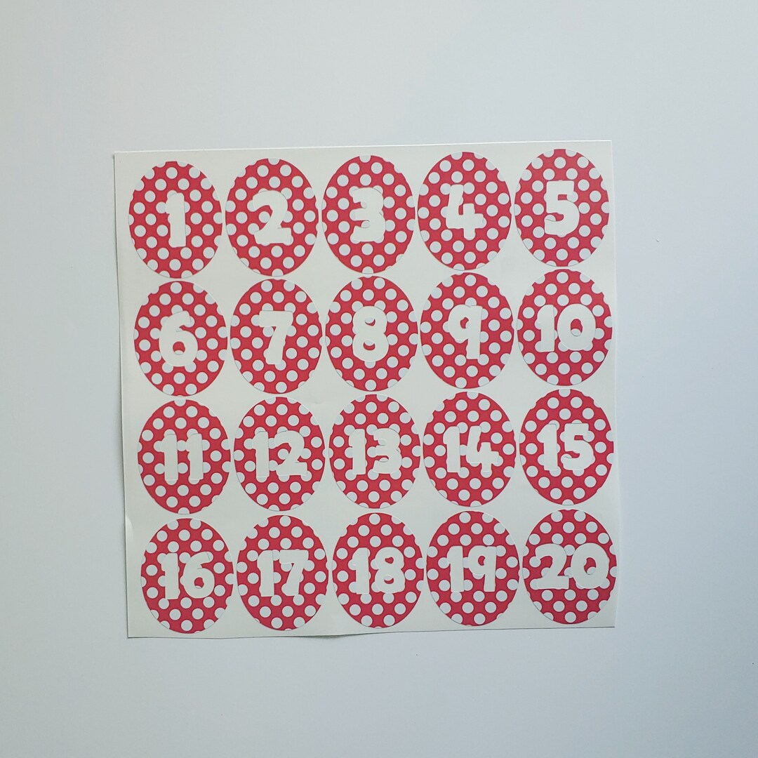 Red and White Polka Dots Number Vinyl Classroom Decals - Etsy
