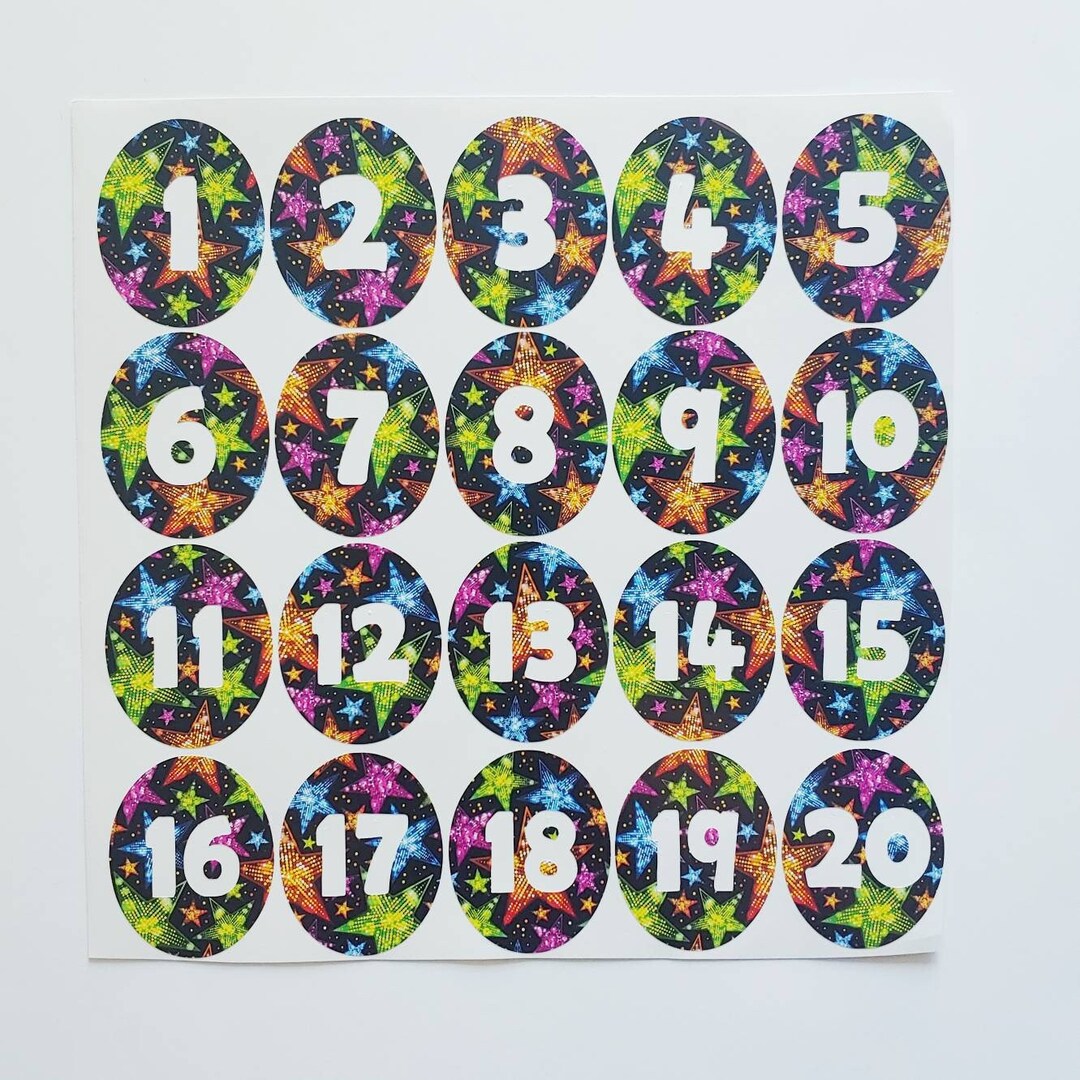 Bright Stars Number Vinyl Classroom Decals - Etsy