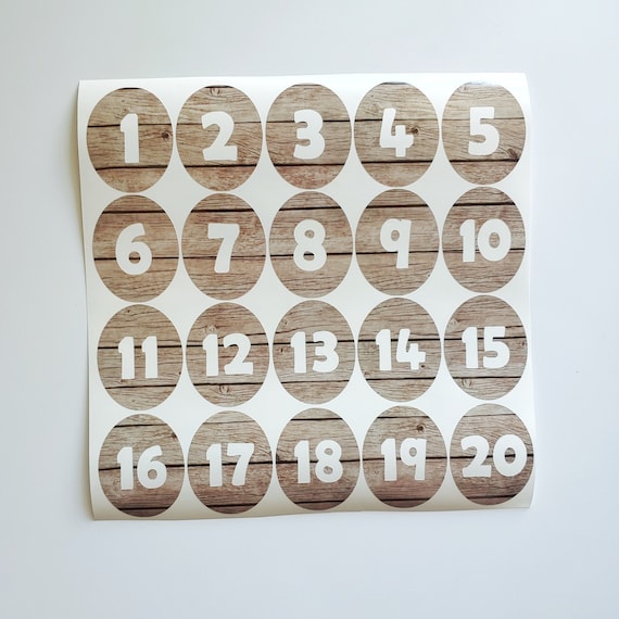 Weathered Wood Number Vinyl Classroom Decals | Etsy