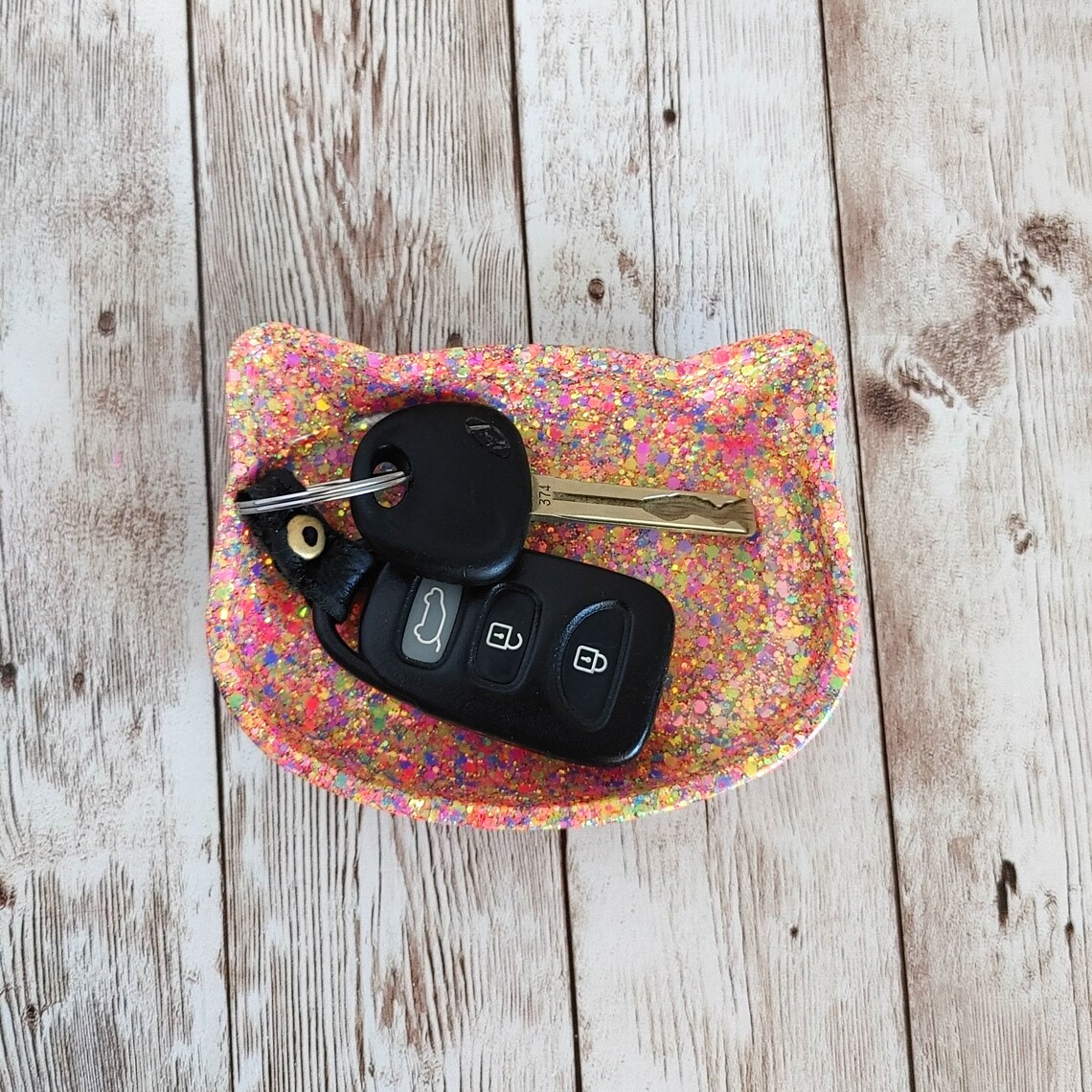 Bright Mix Glitter Cat Resin Trinket Tray - Etsy