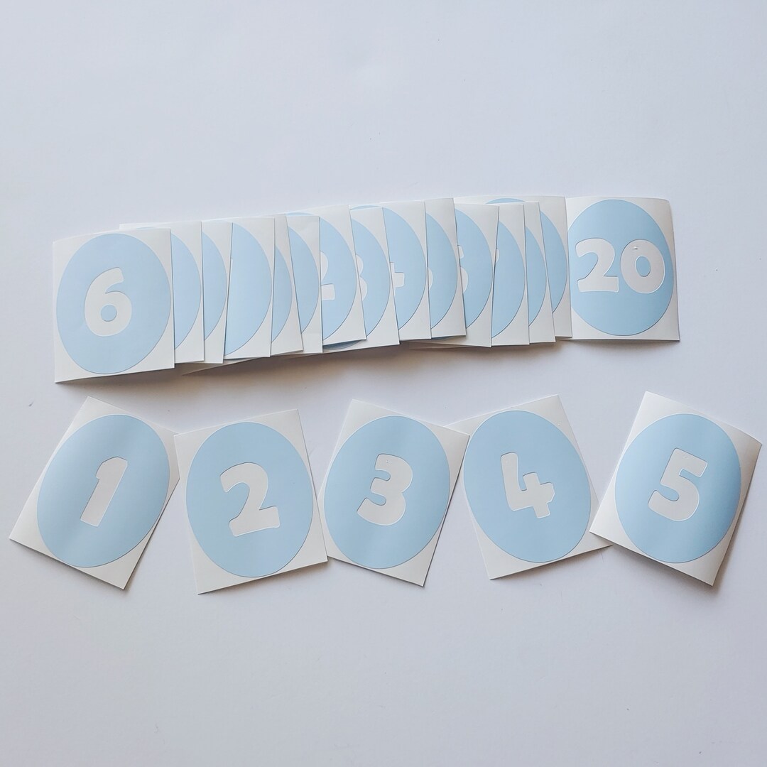 Powder Blue Number Vinyl Floor Decals {limited Edition Color} - Etsy