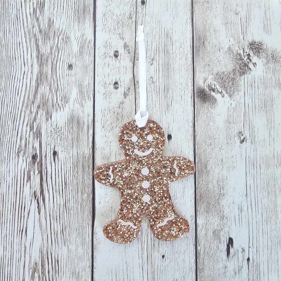Gingerbread Man Glitter Ornament - Etsy
