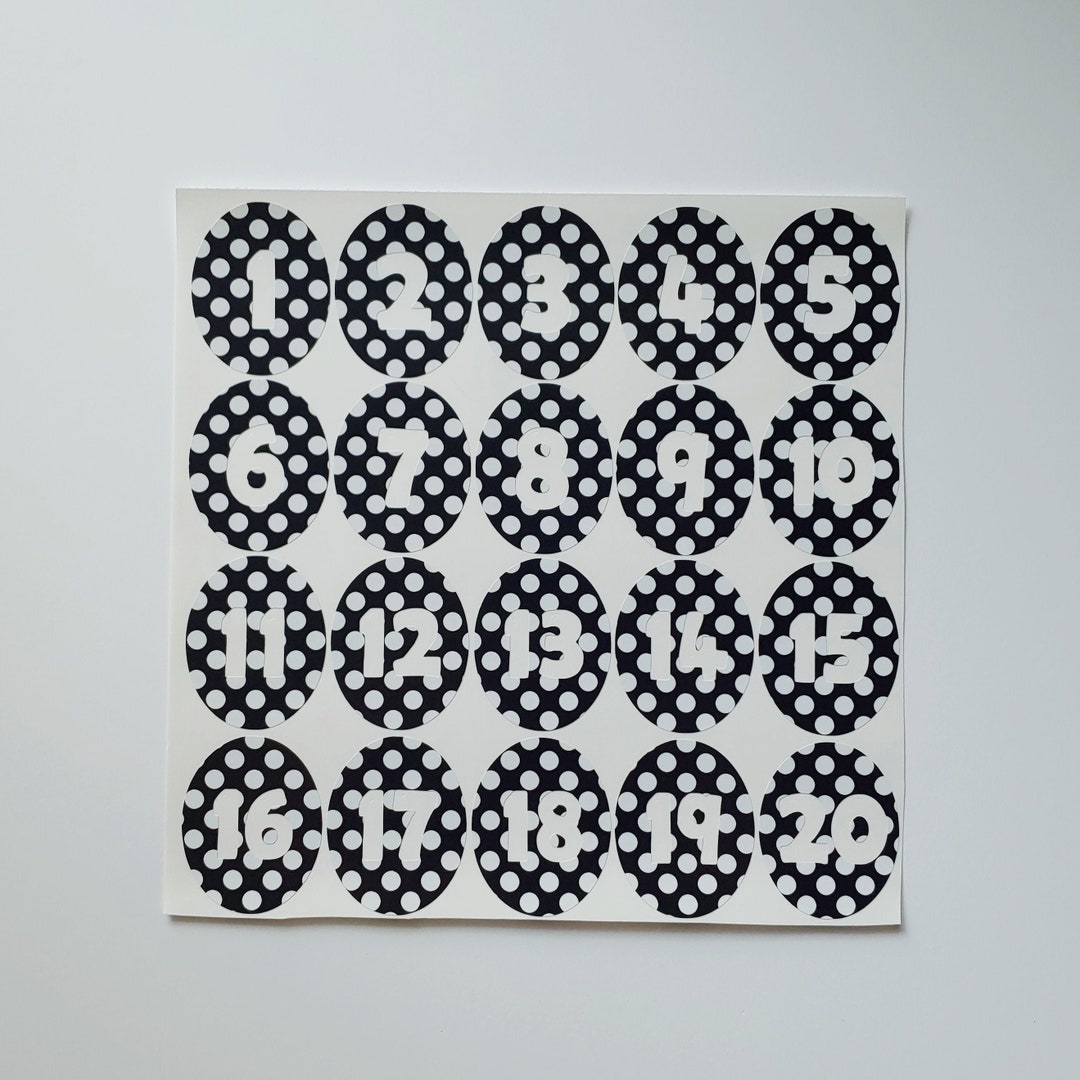 Black and White Polka Dots Number Vinyl Classroom Decals - Etsy