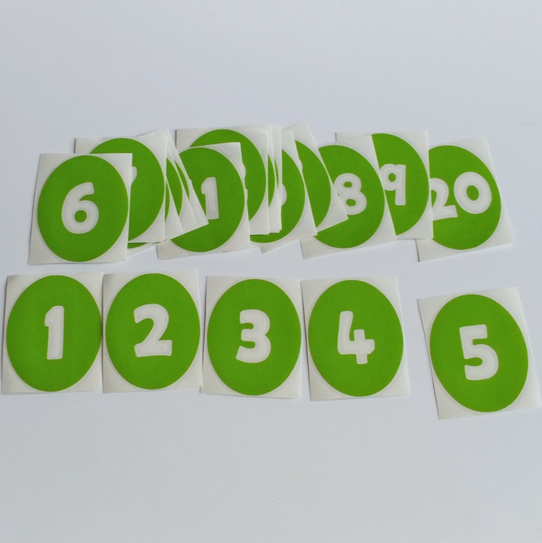 Yellow Green Number Vinyl Floor Decals {limited Edition Color} - Etsy