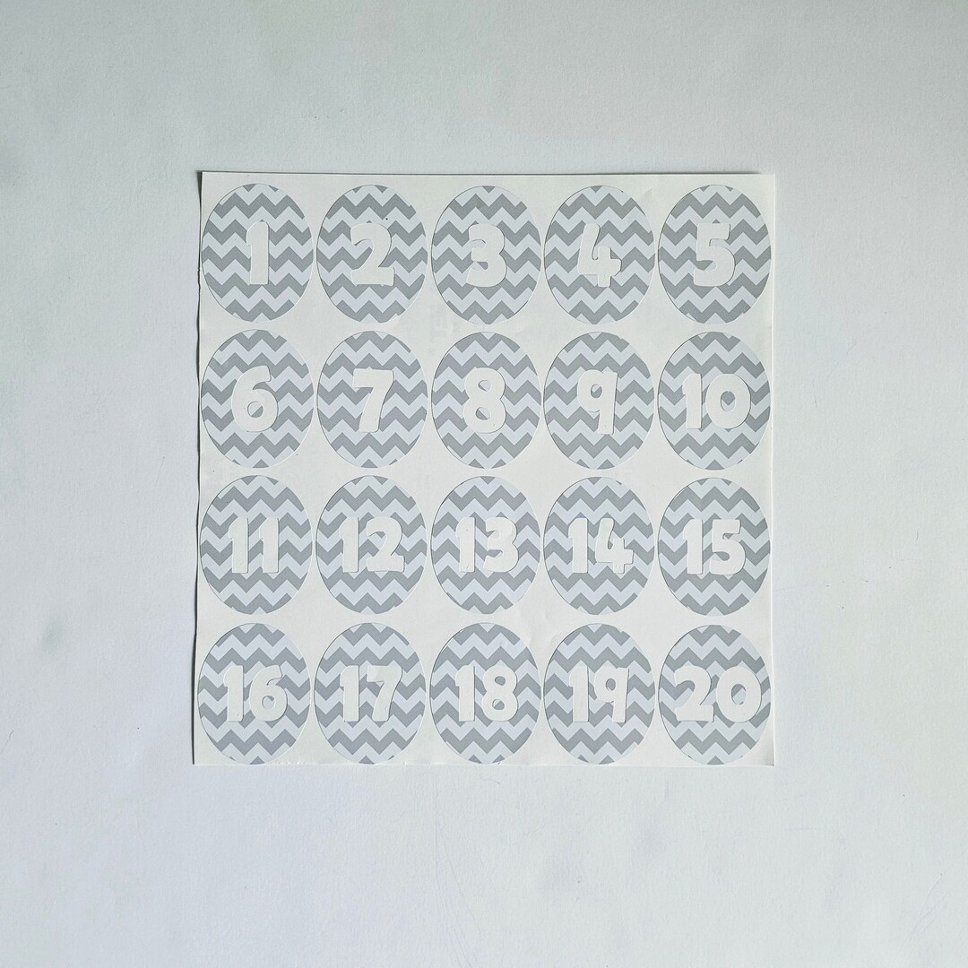 Gray and White Chevron Number Vinyl Classroom Decals - Etsy