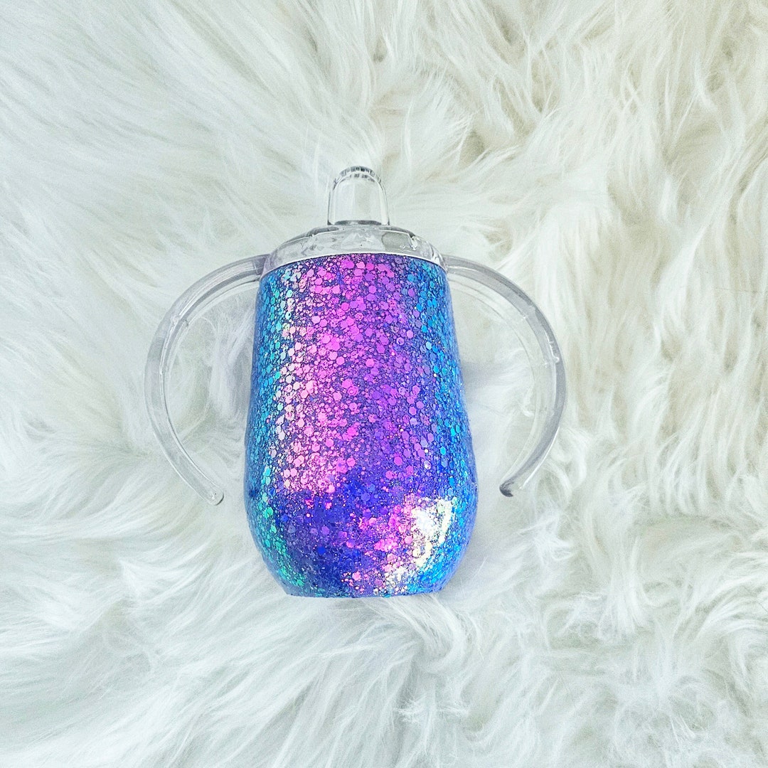 8 Oz Purple, Pink, Blue, and Green Color Shift Glitter Sippy Cup - Etsy