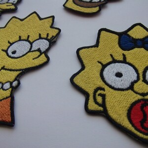 The Simpsons Patches Homer, Marge, Bart, Lisa, Maggie, Sew on Patches ...