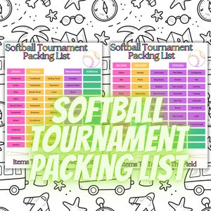 Softball Packing List Printable PDF - Etsy