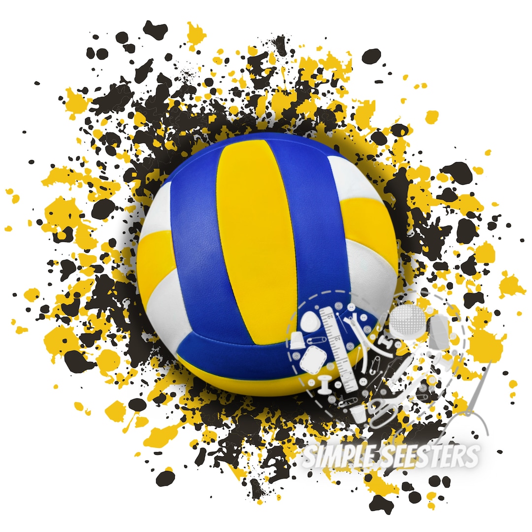 Black Yellow Splatter Volleyball / Volleyball Background Png ...