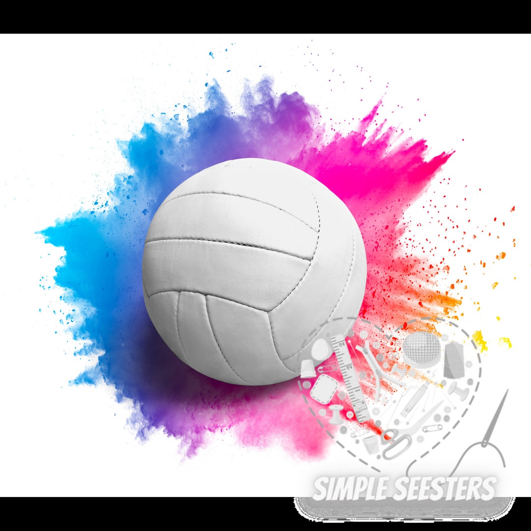 Pink Blue Splatter Volleyball / Volleyball Png / Volleyball Background ...