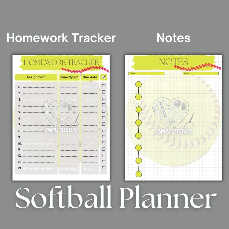Softball Planner Printable PDF Oct '23 - Dec '24 - Etsy