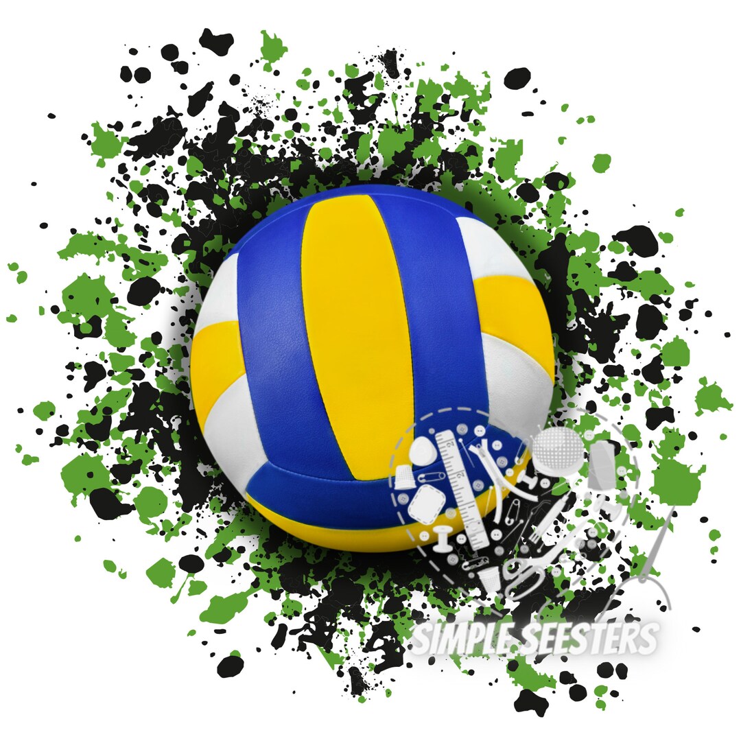 Green Black Splatter Volleyball / Volleyball Background Png ...