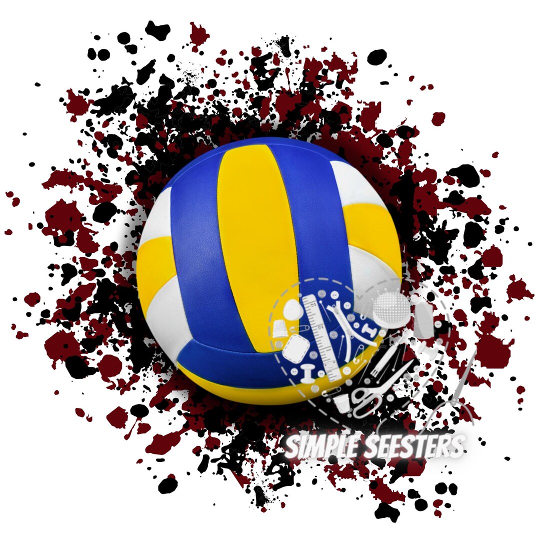 Maroon and Black Splatter Volleyball / Volleyball Background Png ...
