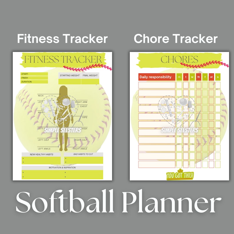 Softball Planner Printable PDF Oct '23 - Dec '24 - Etsy