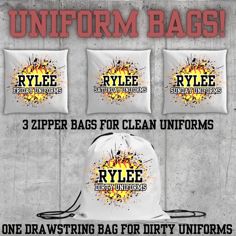 Personalized Sports Uniform Garmet Bags (set of 4) - Etsy